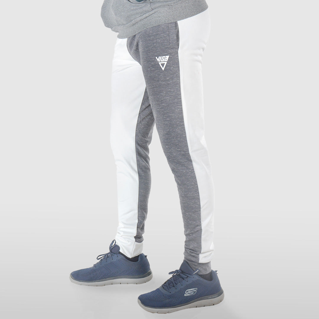 Men bicolored sweatpants- White-Grey